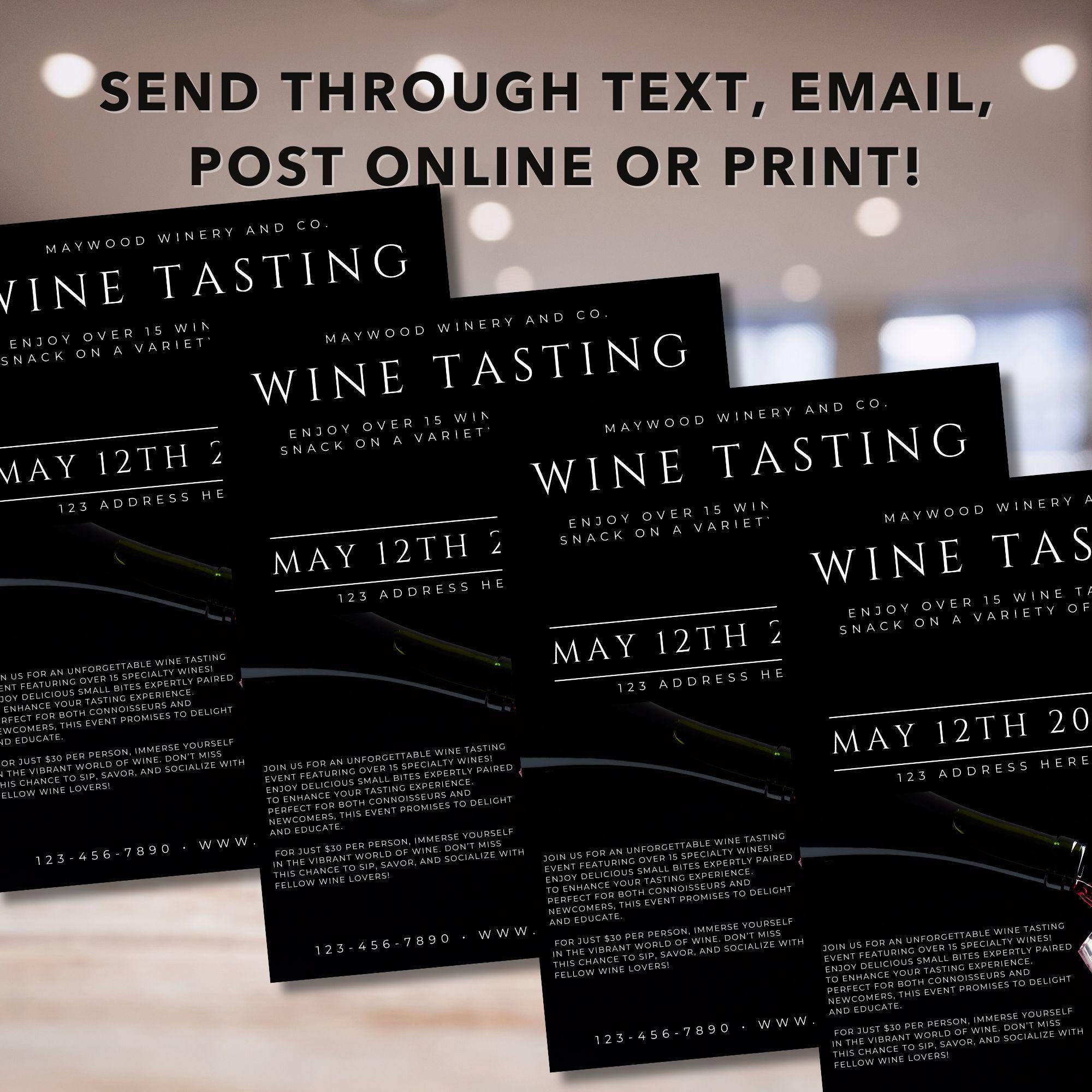 Wine Tasting Flyer, Wine Event Flyer, Winery Flyer, Winery ...