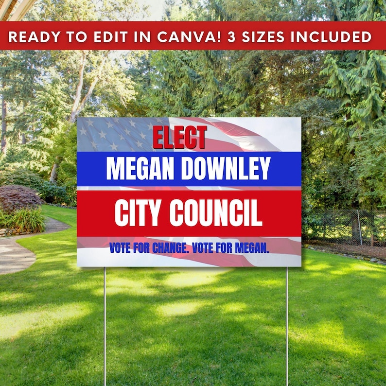 Campaign Yard Sign, Vote Sign, Yard Sign Template, Election Campaign ...