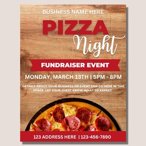 EDITABLE Pizza Flyer, Pizza Fundraiser, Pizza Party, Pizza Night, Pizza ...