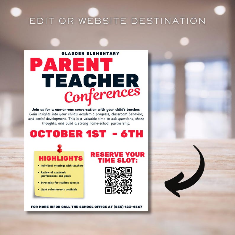 Editable Parent Teacher Conference Flyer Template | School Event ...