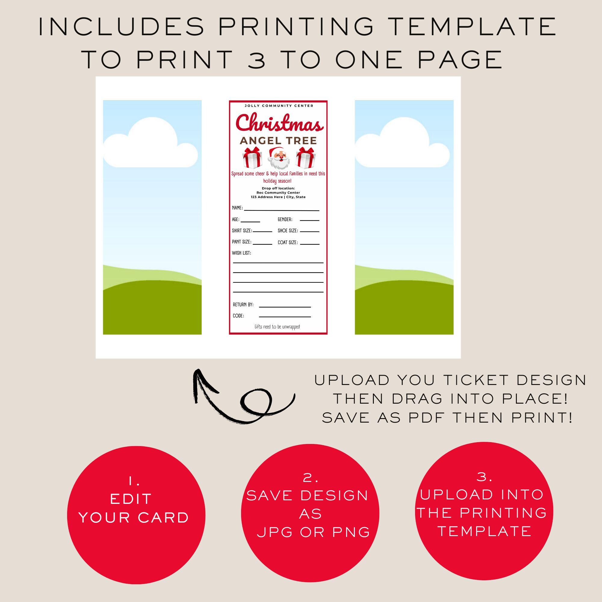 Christmas Angel Tree Tag Template, Giving Tree Tags, Christmas Tag ...