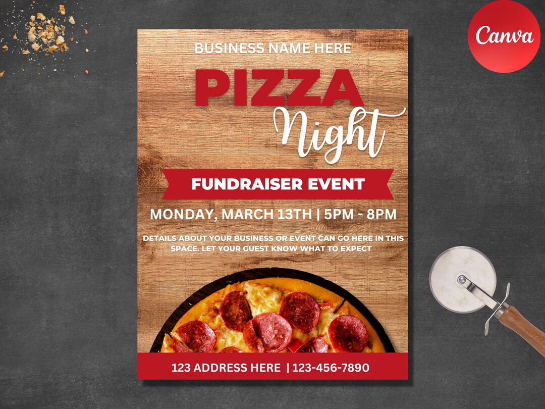 EDITABLE Pizza Flyer, Pizza Fundraiser, Pizza Party, Pizza Night, Pizza ...