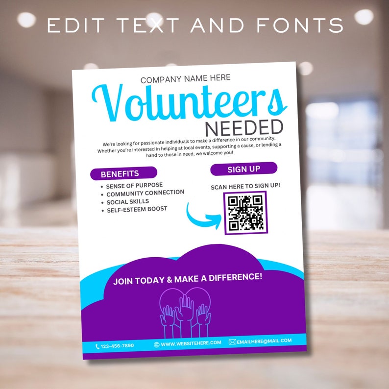 Volunteers Needed Flyer, Volunteer Flyer, Editable Flyer, Sign up Flyer ...