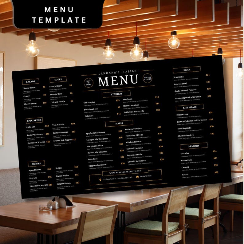 Restaurant Menu Template, Menu Template, Business Menu, Food Menu ...