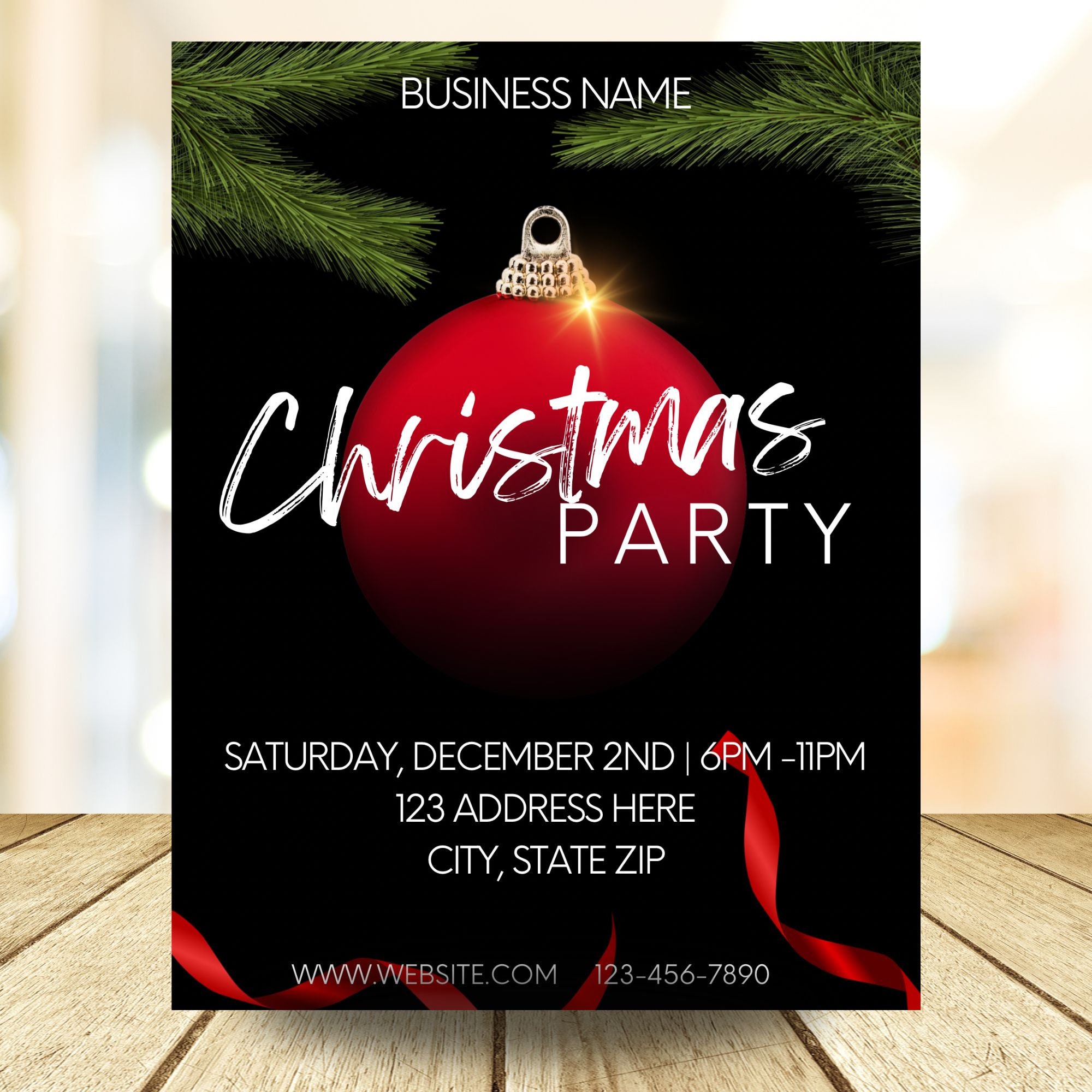 Editable Christmas Party Flyer, Editable Flyer, Business Flyer, Holiday ...
