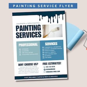 Editable Painting Service Flyer, Home Painting Flyer, Painting Business ...