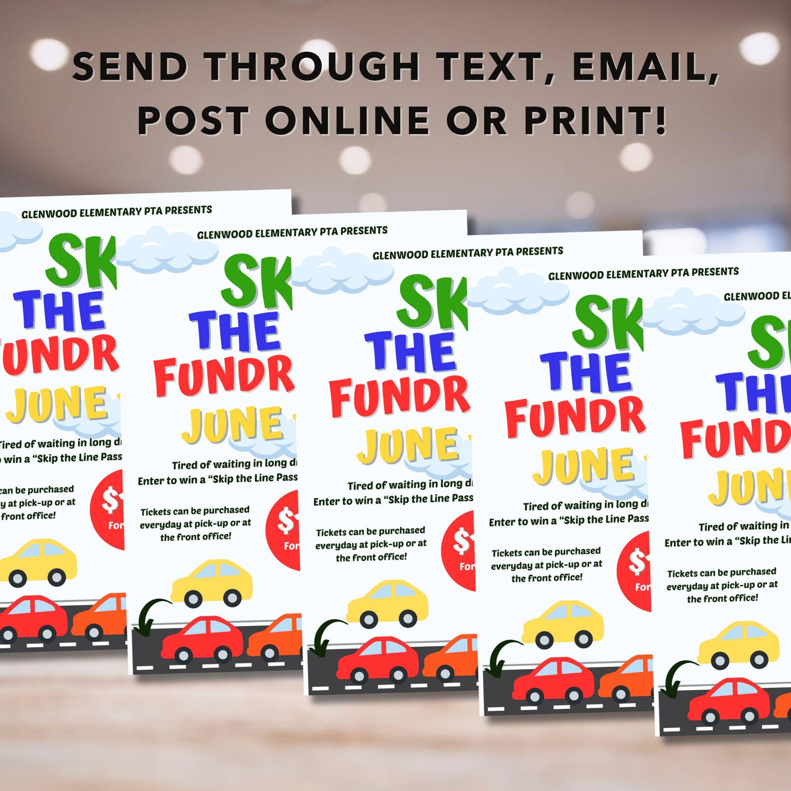 Skip the Line Fundraiser Flyer, Skip the Line Raffle Form, School ...
