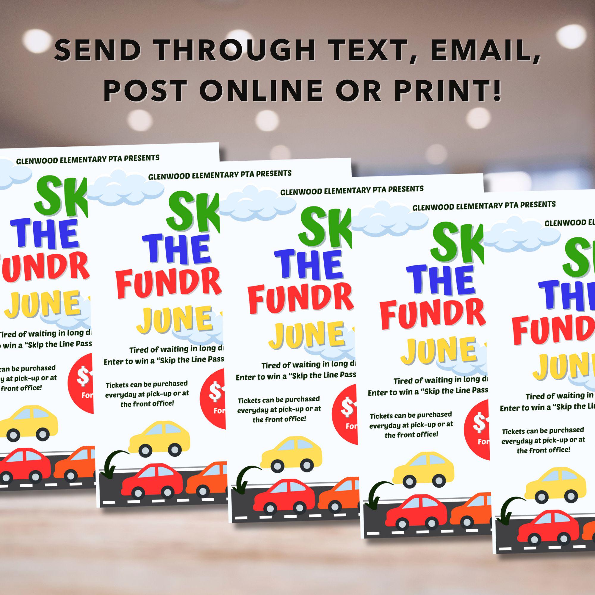 Skip the Line Fundraiser Flyer, Skip the Line Raffle Form, School ...