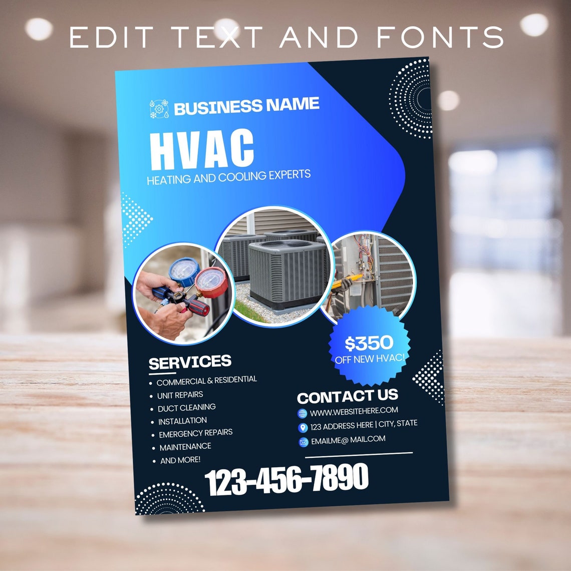 Air Conditioning Business Flyer, AC & Heating Flyer Template, AC Flyer ...