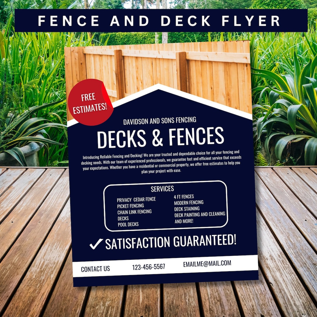 Editable Deck and Fencing Flyer, Fence Business Flyer, Deck Build Flyer ...