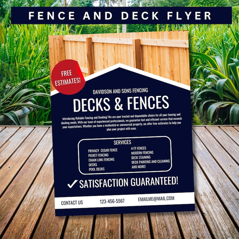 Editable Deck and Fencing Flyer, Fence Business Flyer, Deck Build Flyer ...