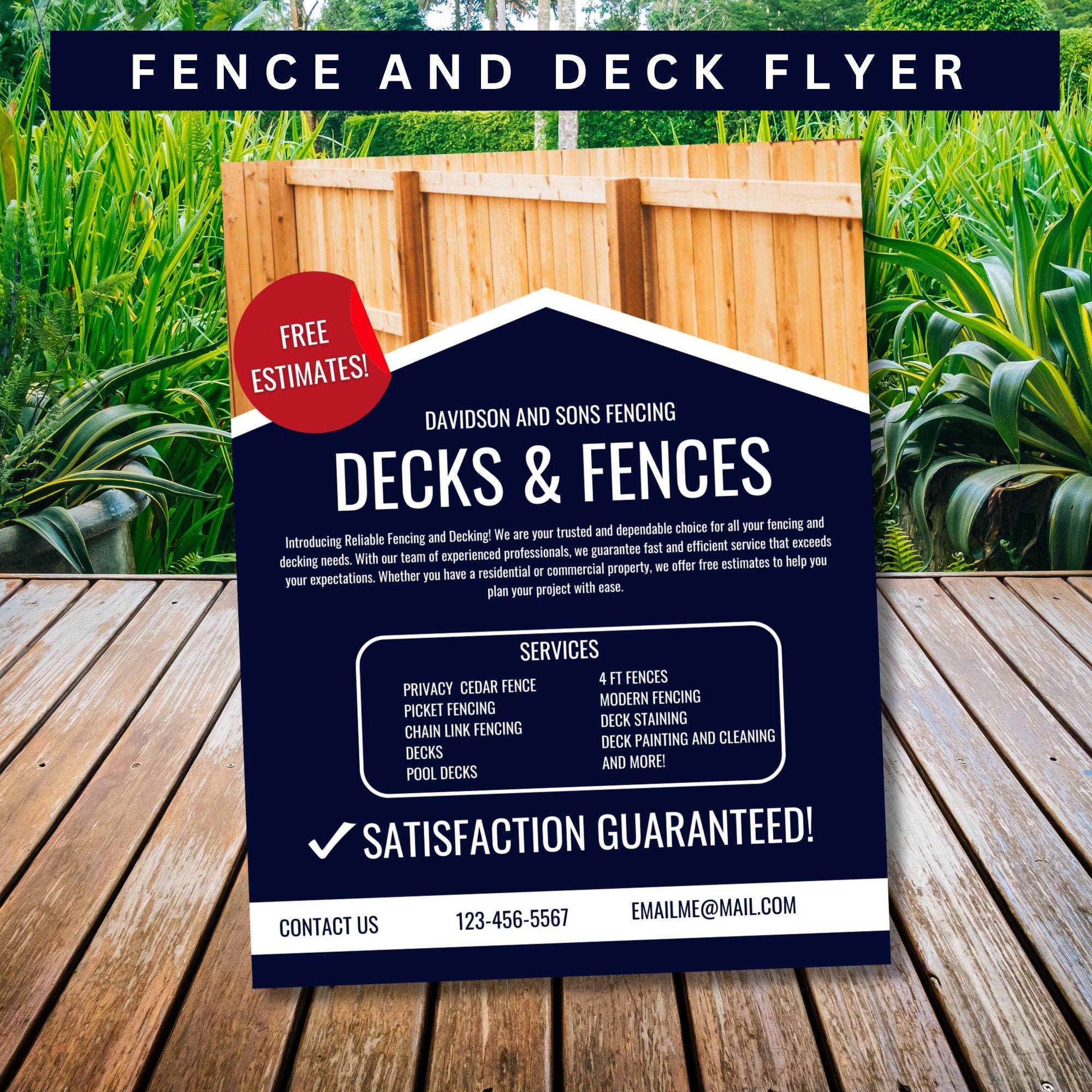 Editable Deck and Fencing Flyer, Fence Business Flyer, Deck Build Flyer ...