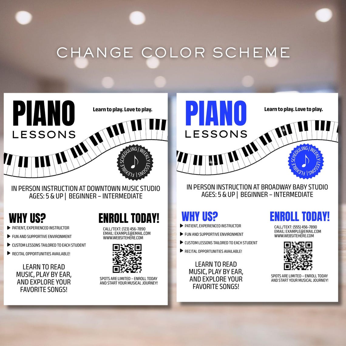 Piano Lessons Flyer Template, Piano Lessons, Music Lessons Flyer, Music ...
