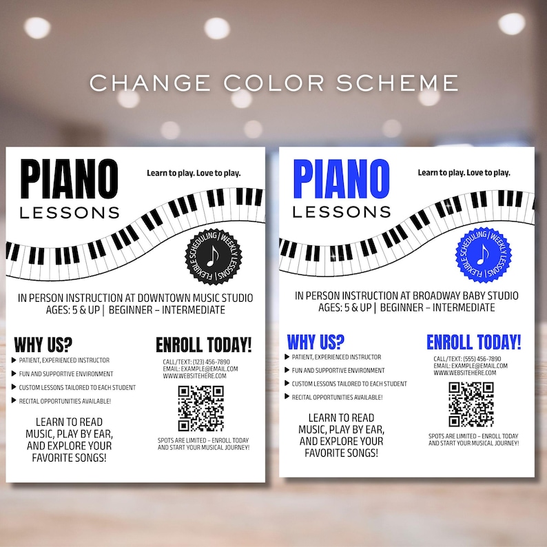 Piano Lessons Flyer Template, Piano Lessons, Music Lessons Flyer, Music ...