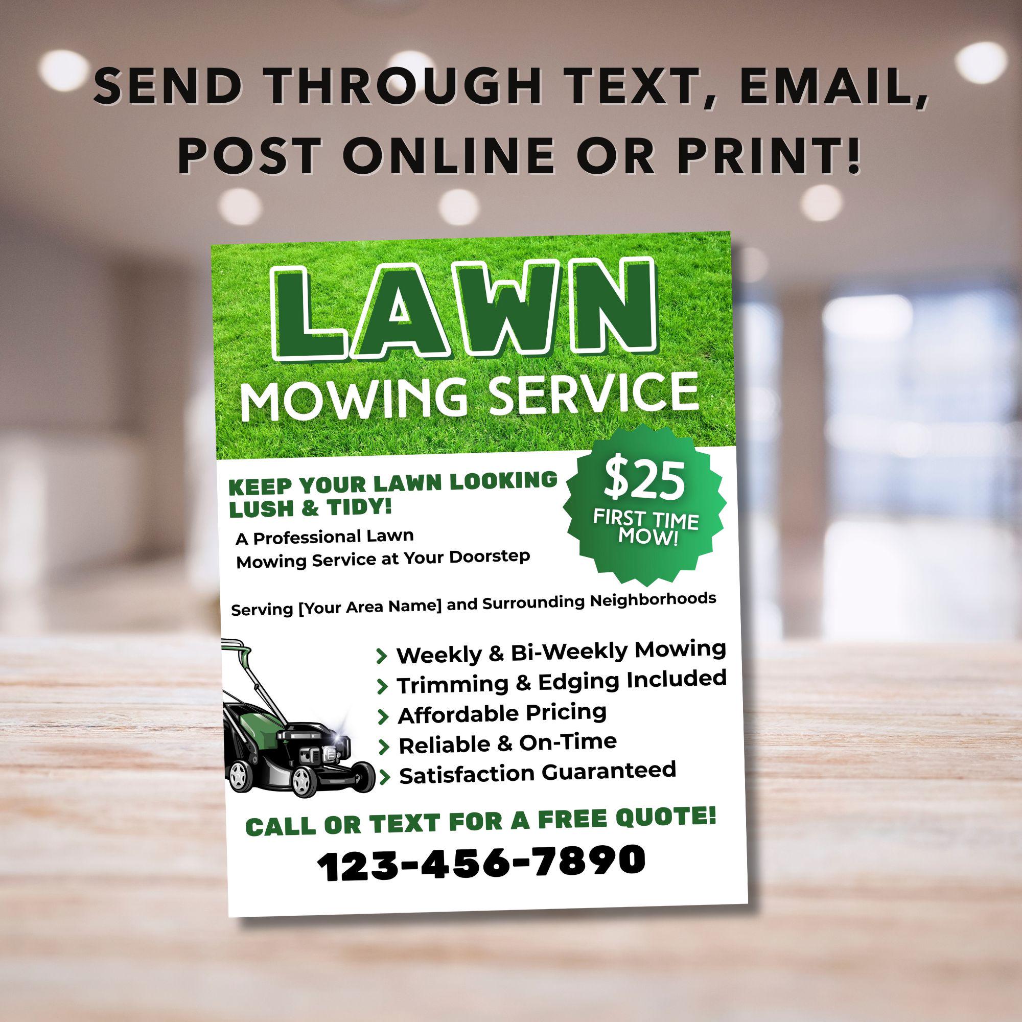 Lawn Mowing Service Flyer, Lawn Care Flyer, Lawn Flyer Template ...