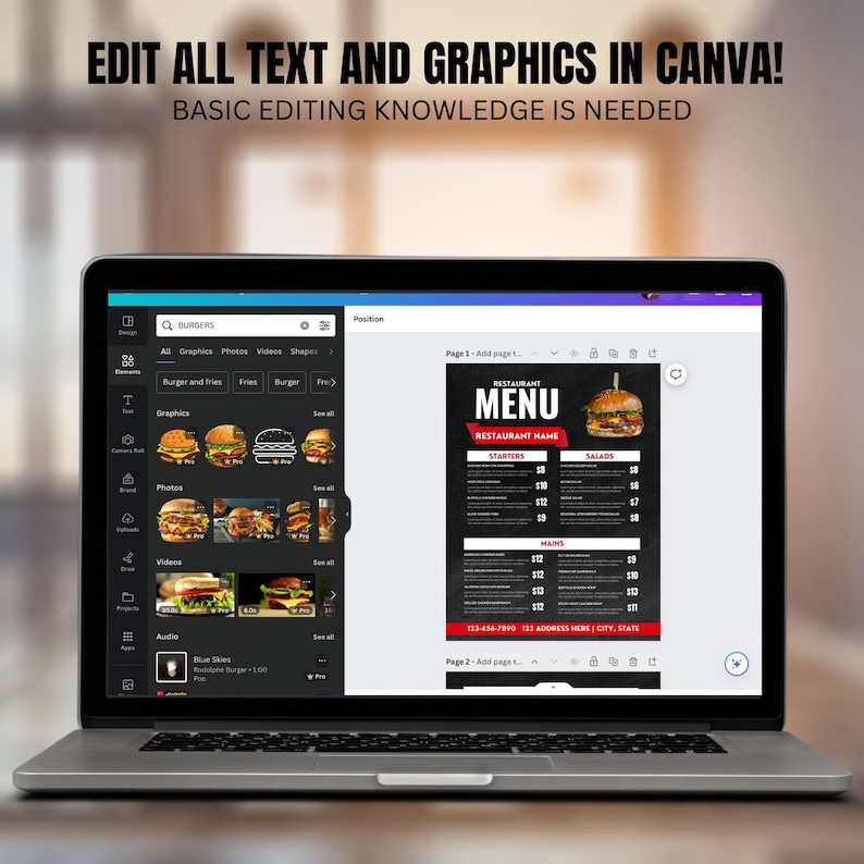 Restaurant Menu Template, Menu Template, Business Menu, Food Menu ...