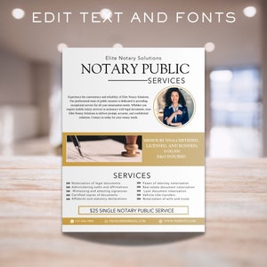 EDITABLE Notary Flyer Template, Notary Flyer, Notary Service Flyer ...