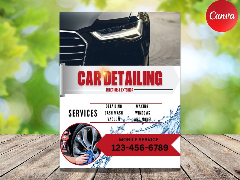 Editable Car Detailing Flyer, Car Wash Flyer, Car Service Flyer, Car ...