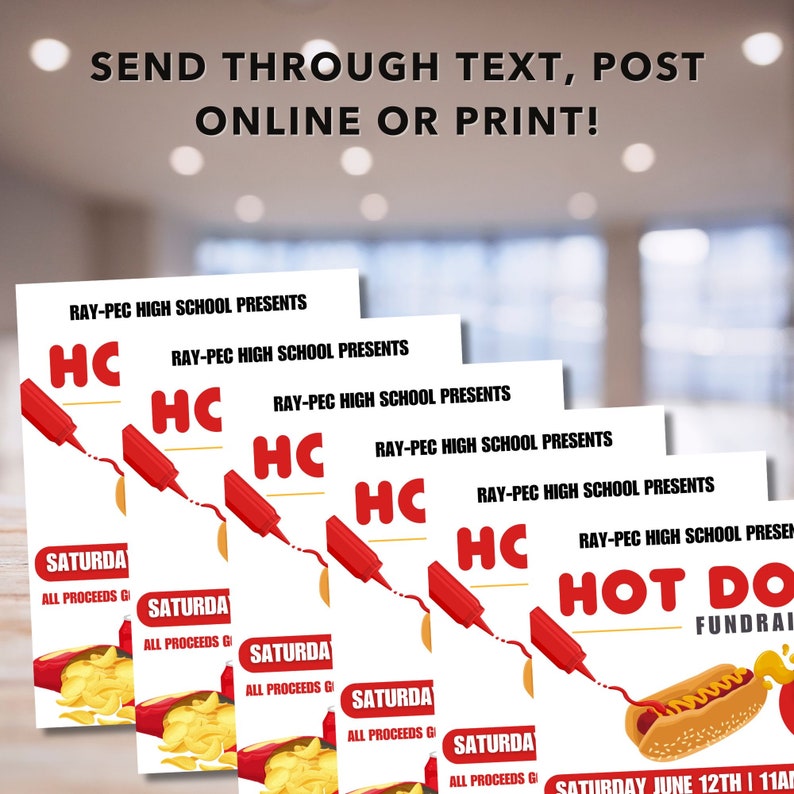 Hot Dog Fundraiser Flyer, Hot Dog Sale, Hot Dog Flyer, Fundraiser Flyer ...