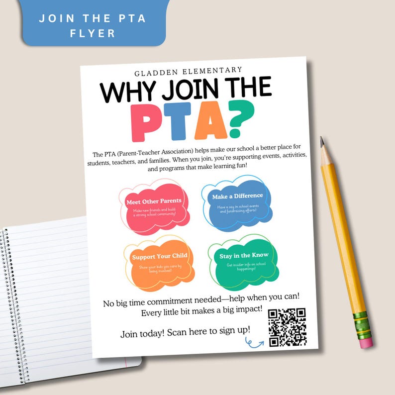 Join the PTA School Flyer, PTO Sign up Sheet, PTA Flyer, Pta Sign up Flyer, School Pto, School ...