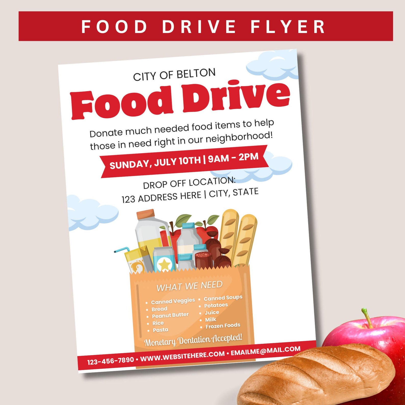 Food Drive Flyer, Food Donation Flyer, Food Pantry Flyer, Food Drive ...