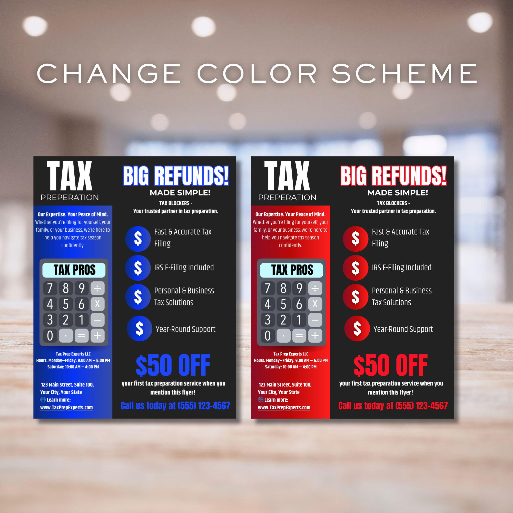 Editable Tax Preparation Flyer, Tax Season Flyer, Tax Filing Flyer, Tax ...