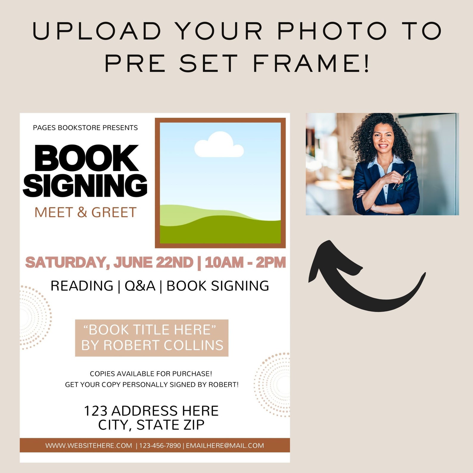 Book Signing Flyer, Bookstore Flyer, Author Meet and Greet Flyer ...