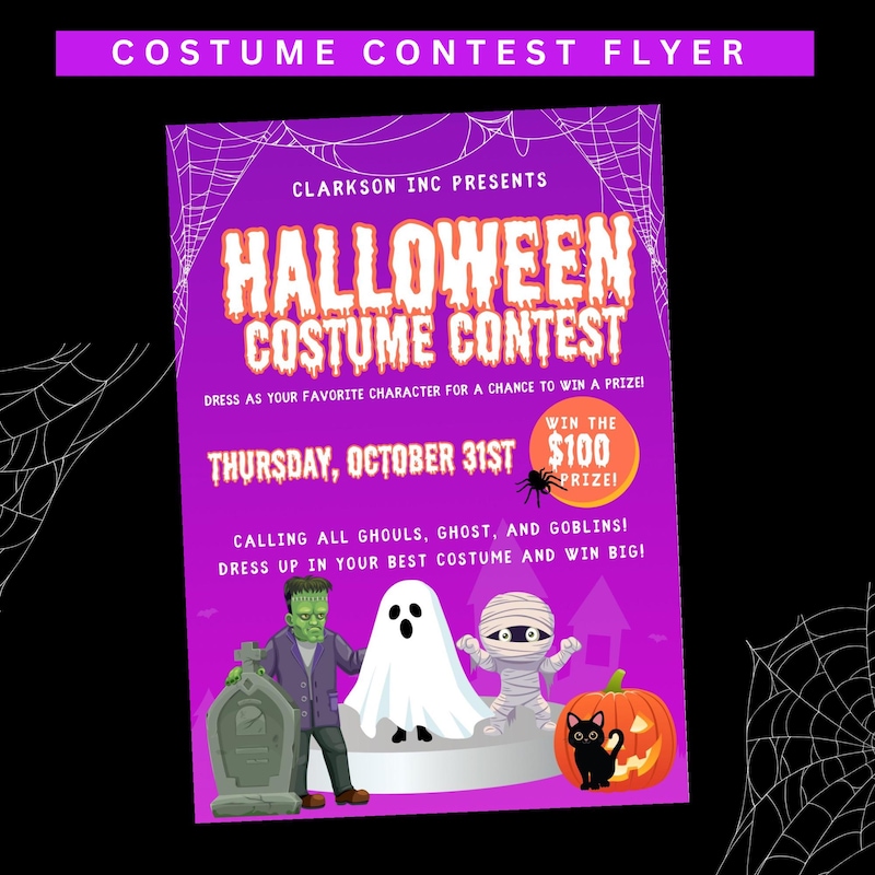 Halloween Costume Contest Flyer - Etsy