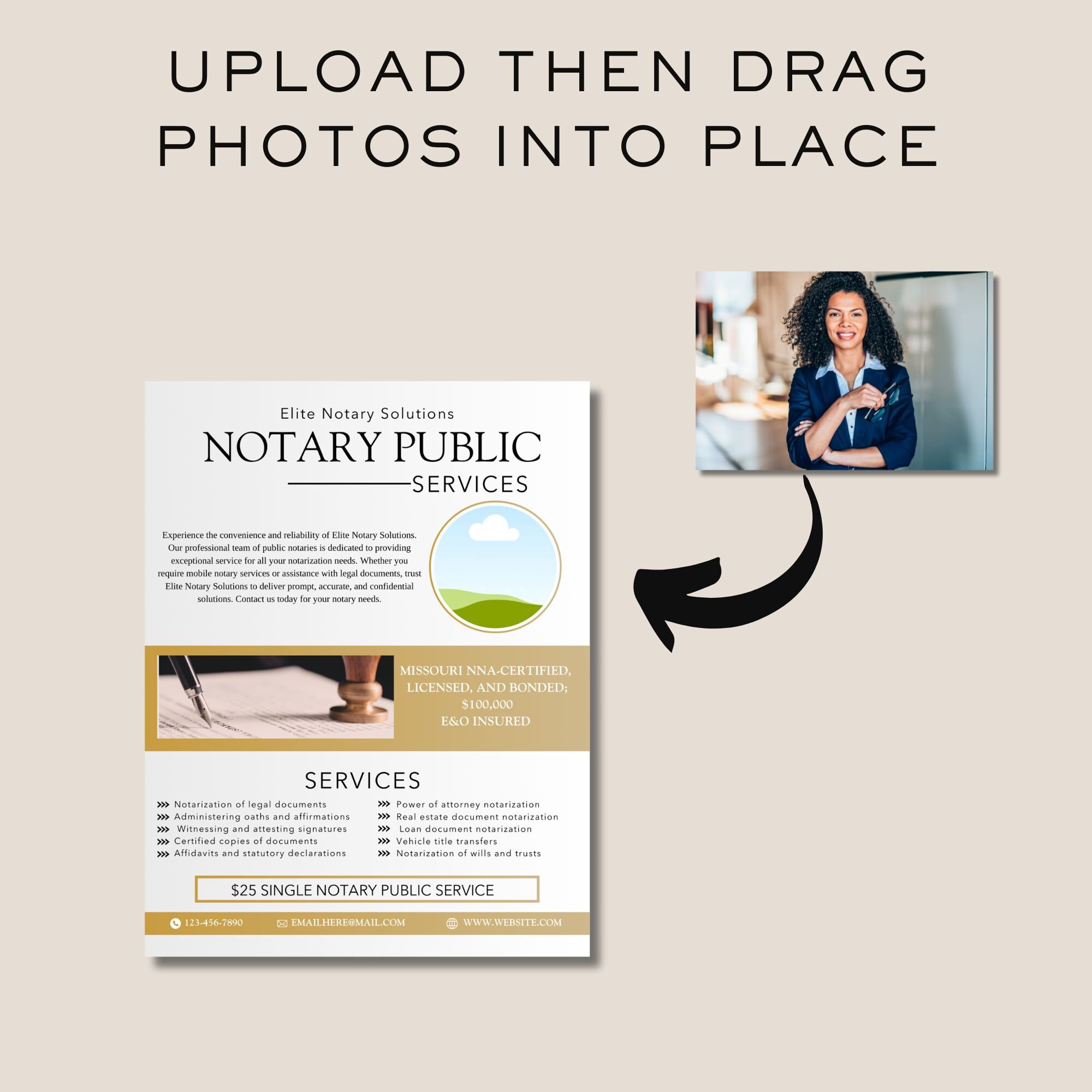 EDITABLE Notary Flyer Template, Notary Flyer, Notary Service Flyer ...