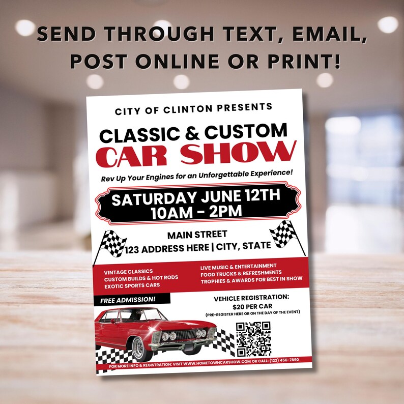 Car Show Flyer, Classic Car Show Flyer, Flyer Template, Car Show ...
