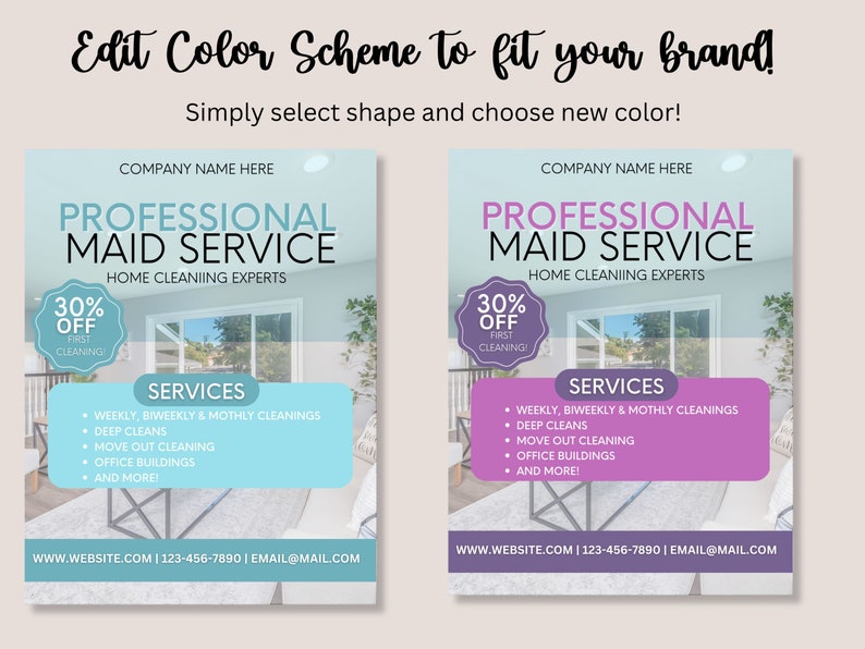 Editable Cleaning Service Flyer, Housekeeping Service Flyer, Maid ...