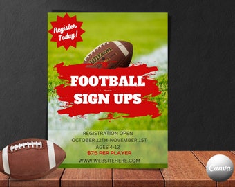 Football Sign up Flyer Template - Etsy