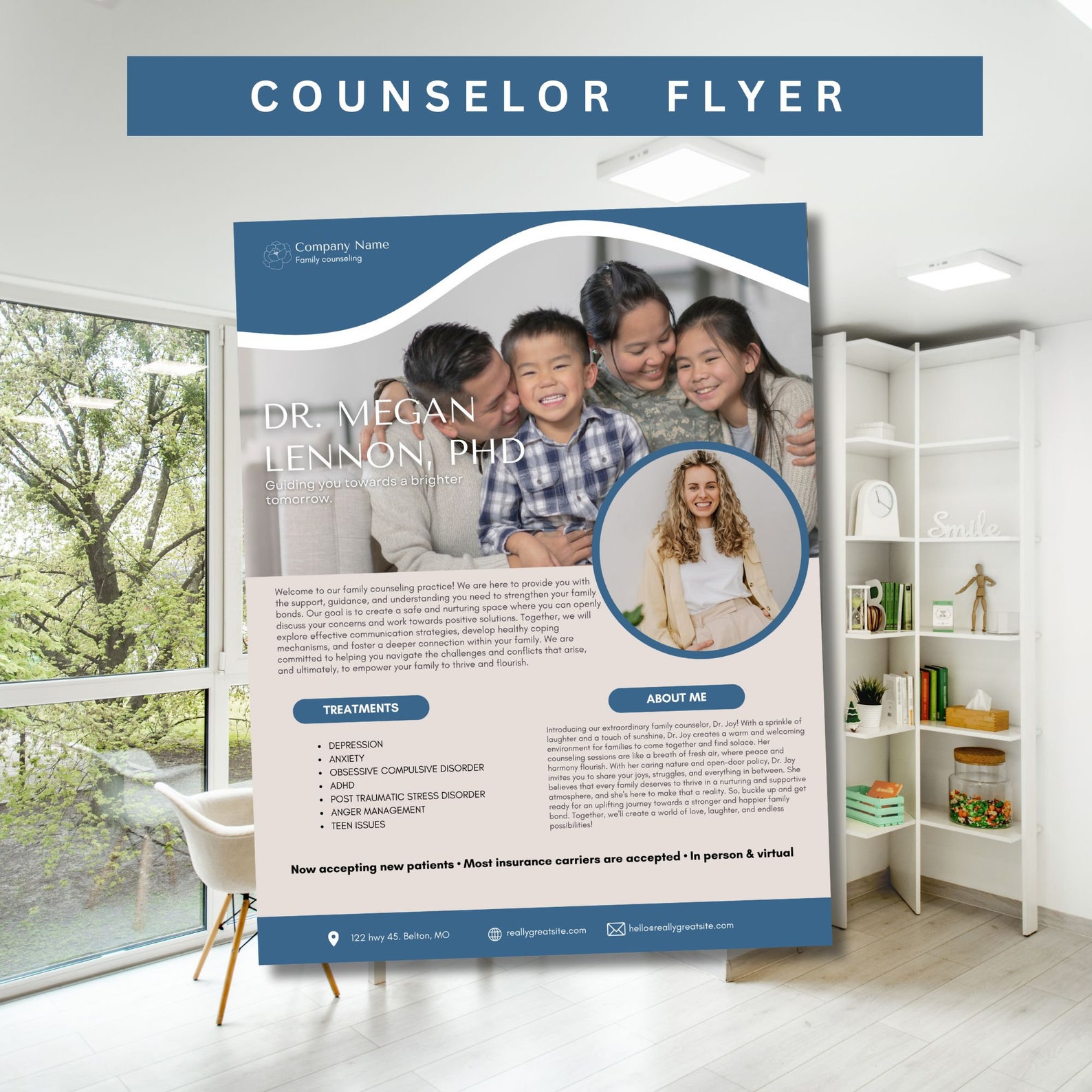 Counselor Flyer Template, Family Therapy Flyer, Mental Health Flyer ...