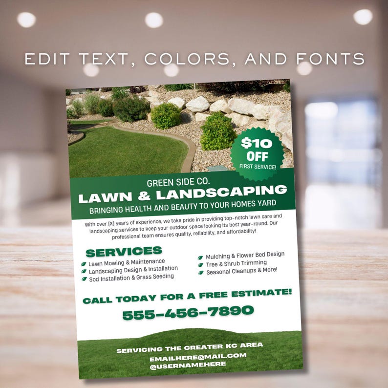 Landscaping Flyer, Lawn Care Flyer, Lawn Flyer Template, Landscaping ...