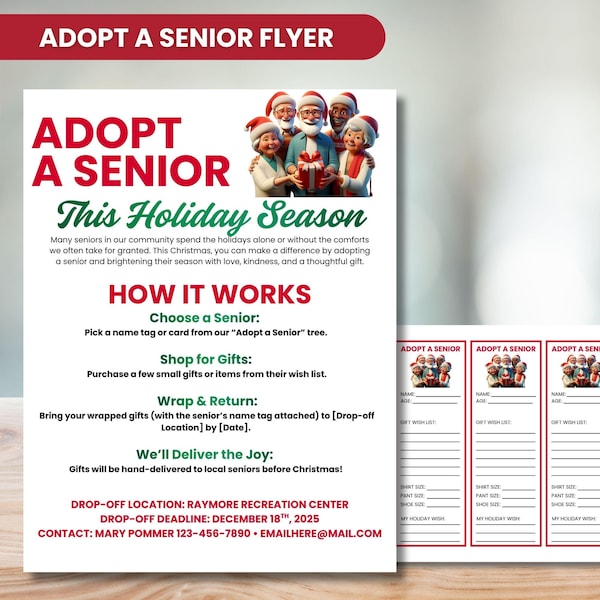 Christmas Adopt a Resident Flyer - Etsy