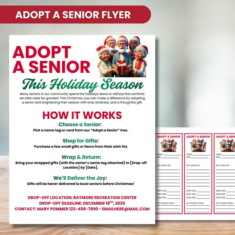 Christmas Adopt a Family Flyer - Etsy