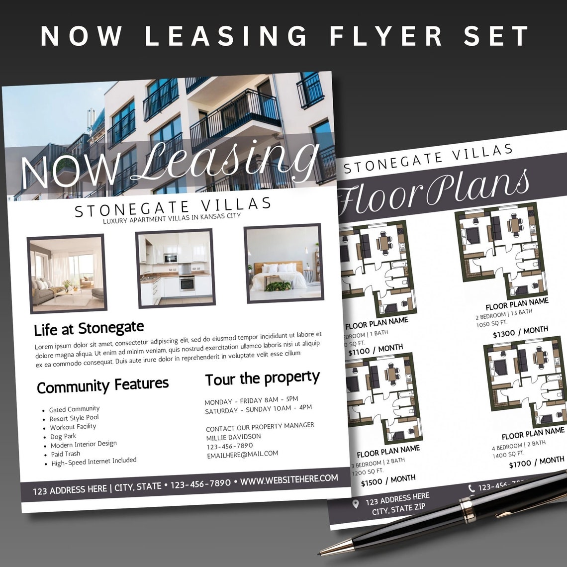 Apartment for Rent Flyer, Now Leasing Flyer, Home for Rent ...
