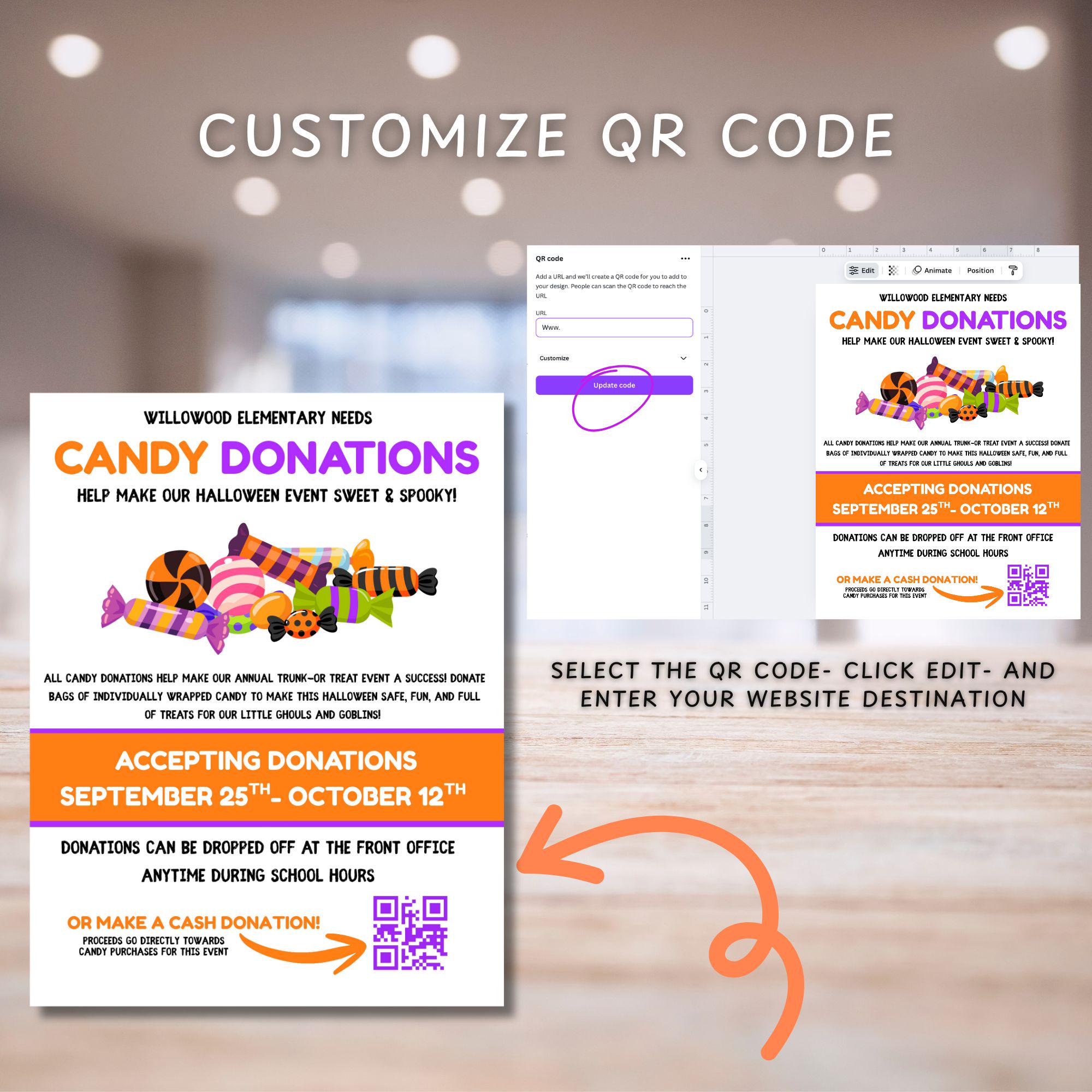 Halloween Candy Donation Flyer, Donate Candy, Trick or Treat Event ...