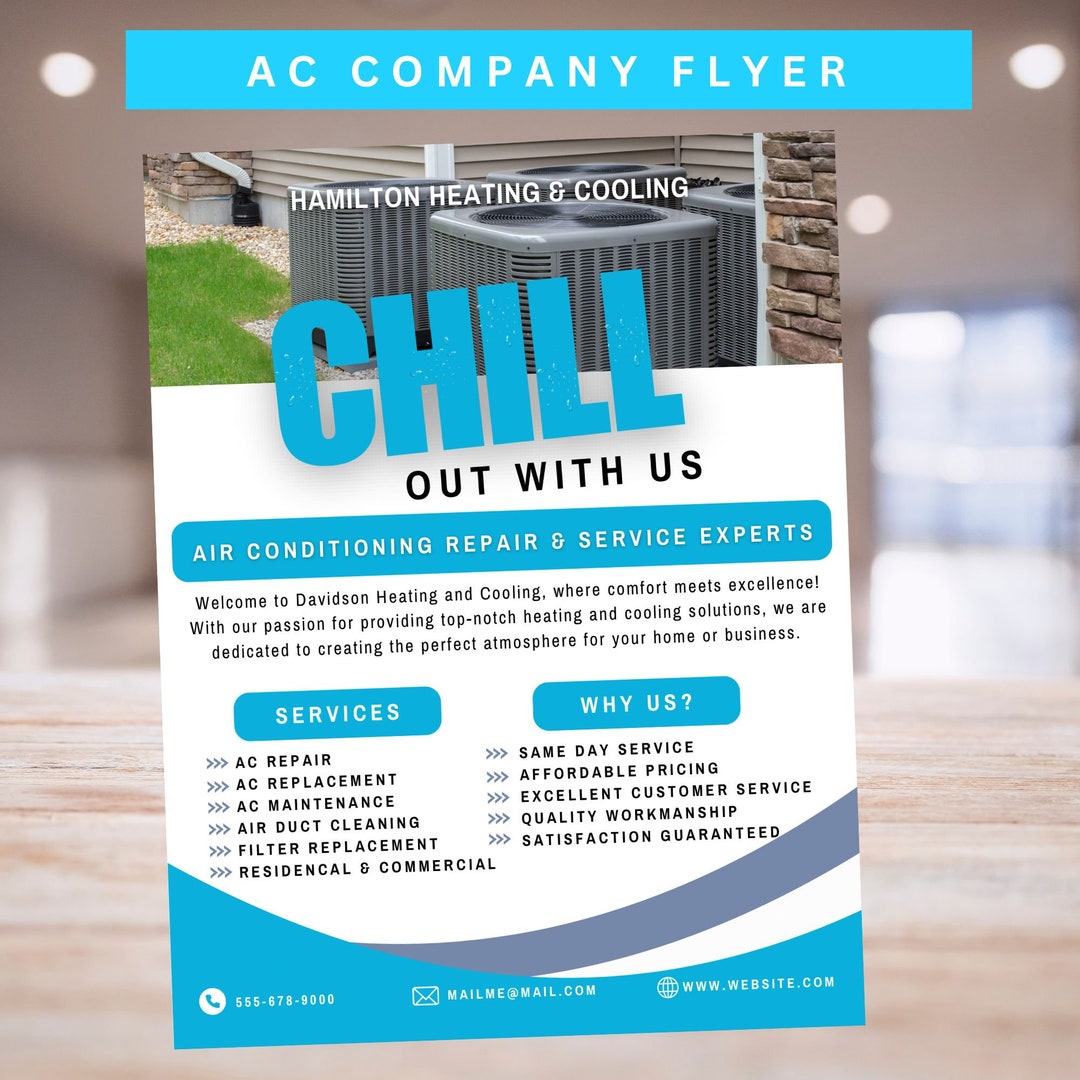 Air Conditioning Business Flyer, AC & Heating Flyer Template, AC Flyer ...