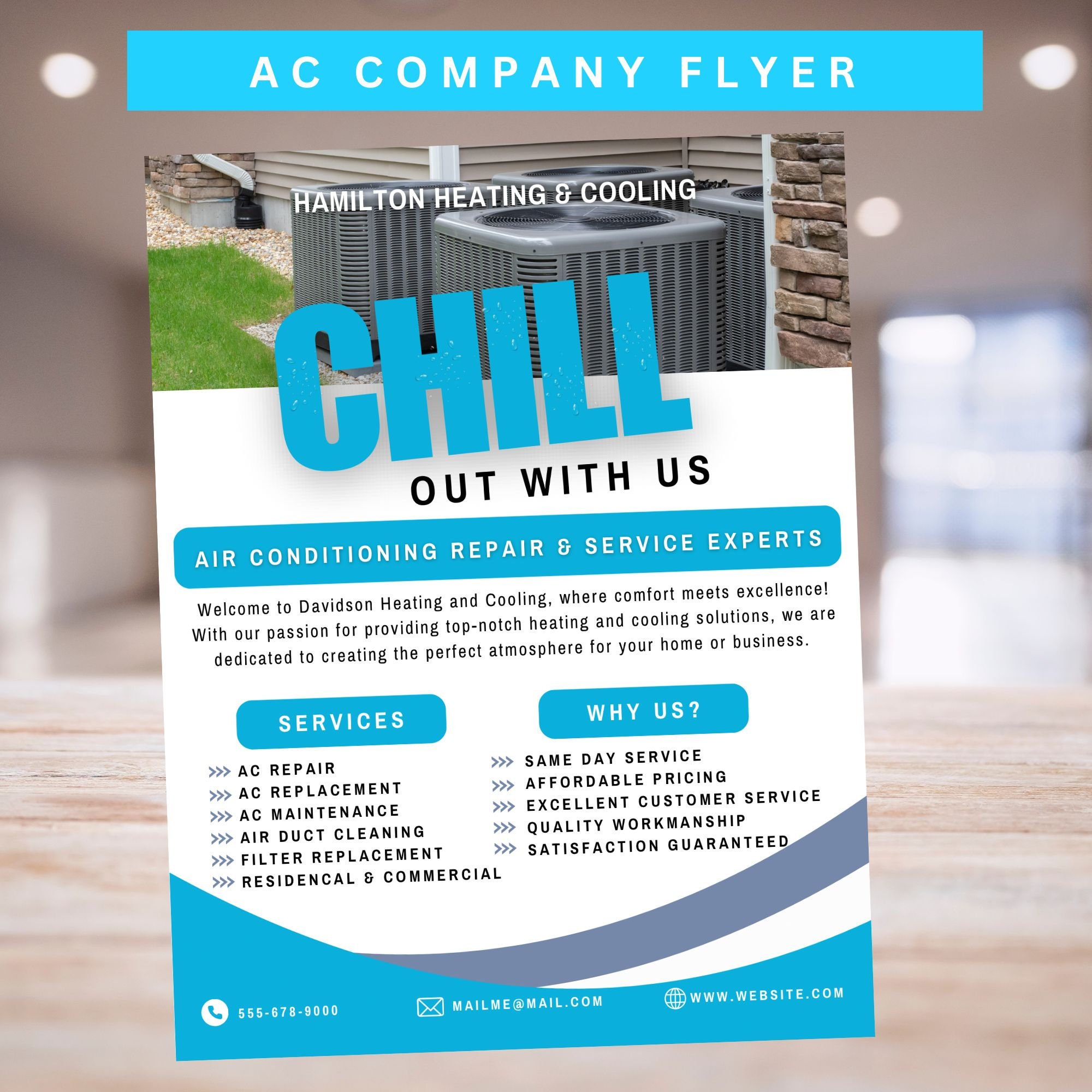 Air Conditioning Business Flyer, AC & Heating Flyer Template, AC Flyer ...