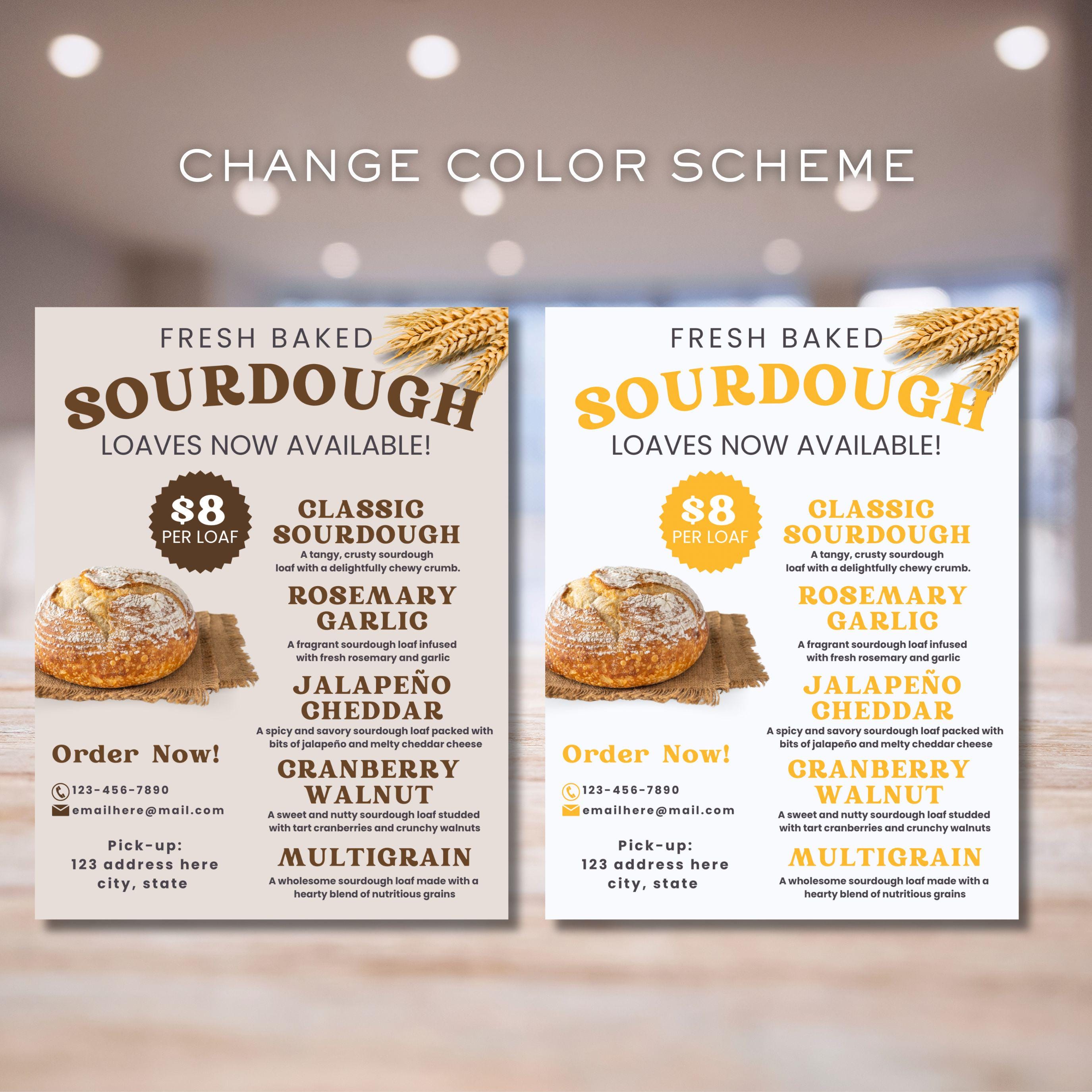 Sourdough Flyer, Sourdough Sale Flyer, Bread Flyer, Bread for Sale ...