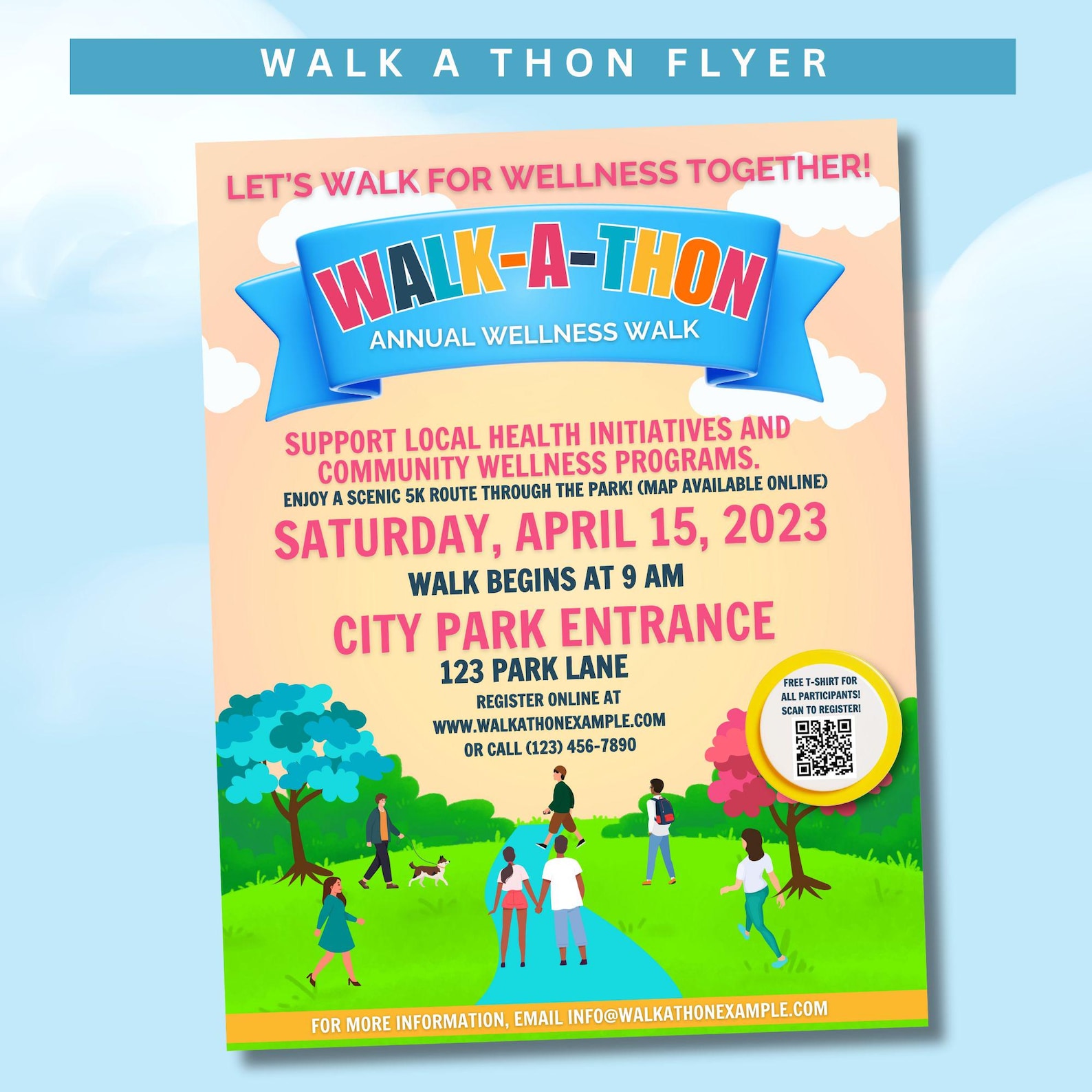 Walk a Ton Flyer Template, Walking Flyer, Walk Event Flyer, Canva ...