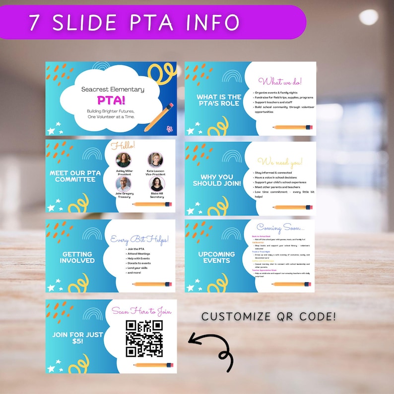 PTA Welcome Presentation Template | Editable Parent Teacher Association ...