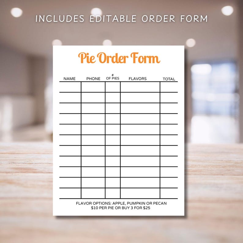 Thanksgiving Pie Fundraiser Flyer, Pie Sale, Pie Flyer, Fundraiser ...