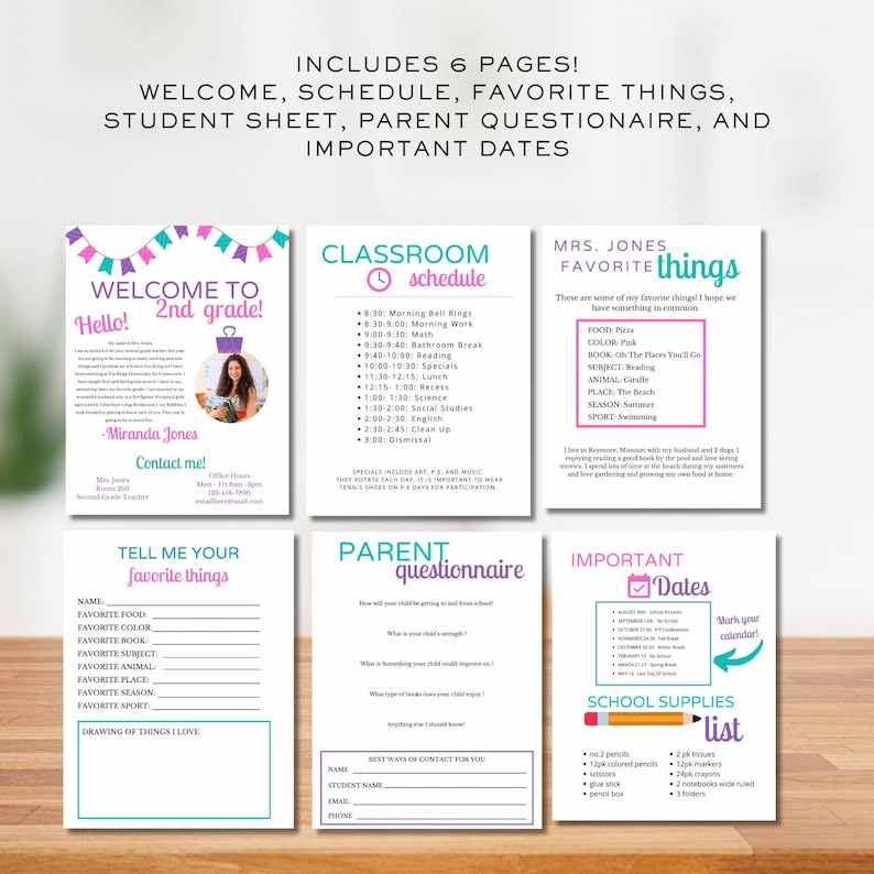 Teacher, Welcome Packet, Teacher Newsletter, Back to School Newsletter ...