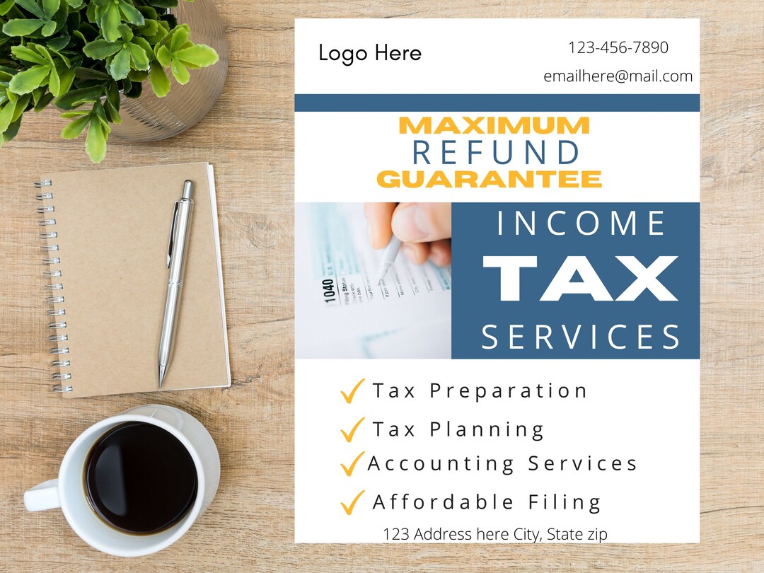 Editable Tax Filing Flyer, Customizable Flyer, Business Advertisement ...