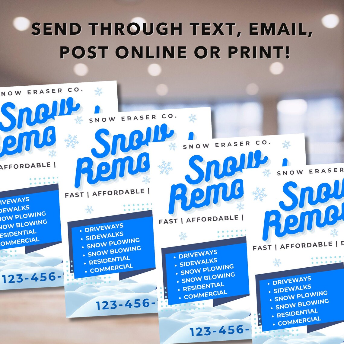 Snow Removal Flyer, Snow Removal Service, Snow Shoveling Flyer, Winter ...