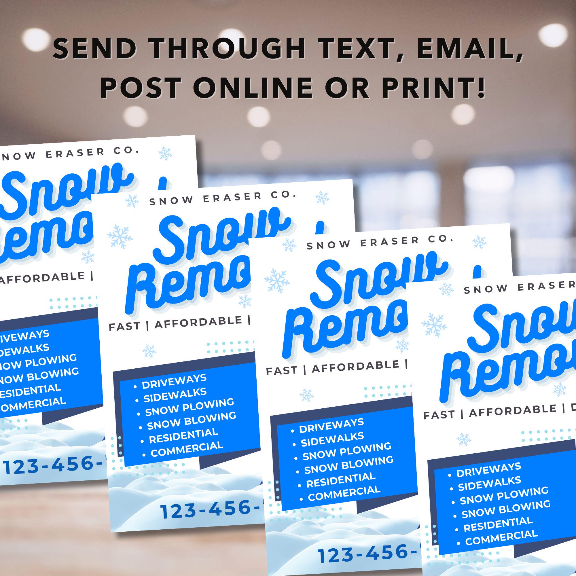 Snow Removal Flyer, Snow Removal Service, Snow Shoveling Flyer, Winter ...
