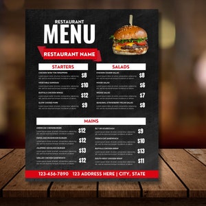 Restaurant Menu Template, Menu Template, Business Menu, Food Menu ...