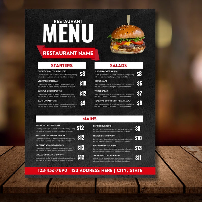Restaurant Menu Template, Menu Template, Business Menu, Food Menu ...